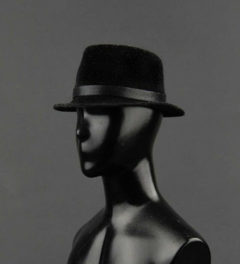 1:6th Men's Black Bowler Hat Caps - Fits Perfectly On Action Figures!